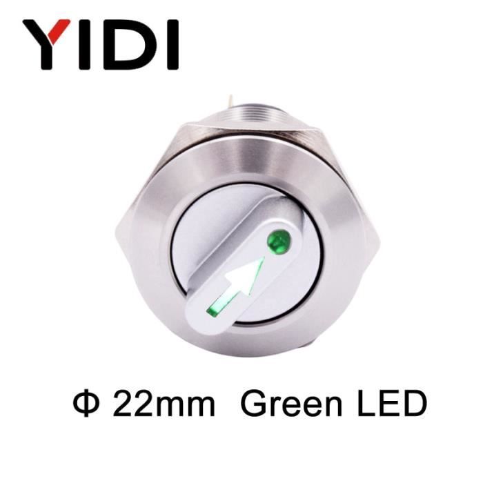 Interrupteur LED verte 12-24V LED 2 positions 1NO1NC Interrupteur À ...