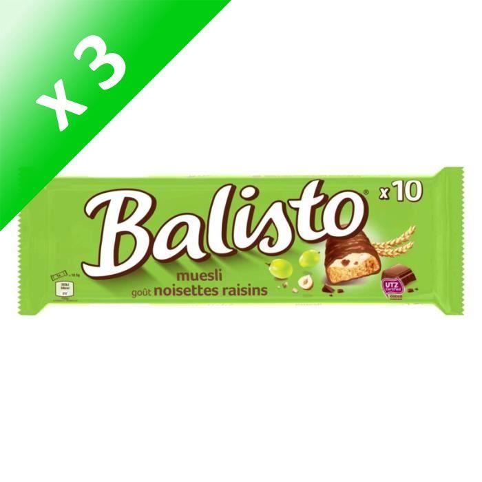 [LOT DE 3] BALISTO Barres chocolatées aux céréales et crème aux raisins ...