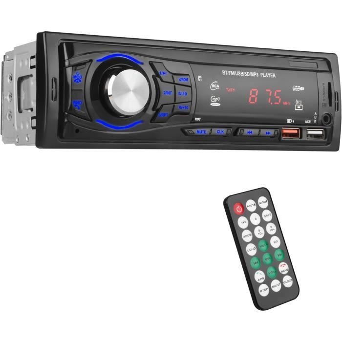 Autoradio Bluetooth 1 Din – Radio Voiture Avec Deux Usb Port: Prend En Charge Mains Libres-Fm ...