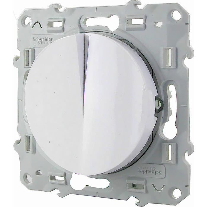 Odace, Double Interrupteur Va-Et-Vient Blanc - S52A214[n1814 ...