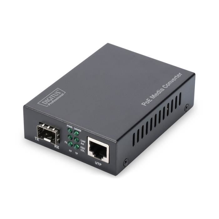 Convertisseur de média - Digitus - DN-82140 - 1000 Mbit/s - PoE - SFP ...