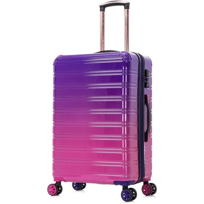 Valise En Polycarbonate Violette - Légères - Élégantes 8 Roues ...