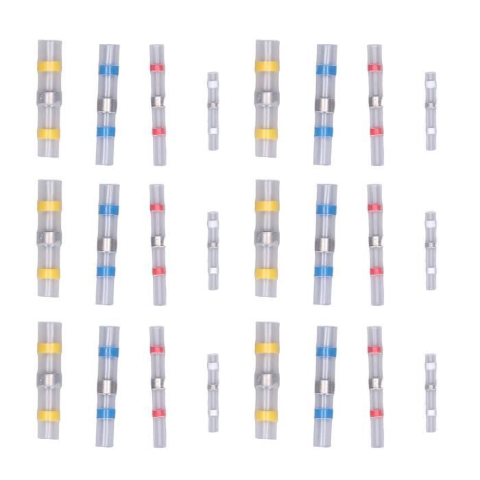 EJ.life Bornes à sertir thermorétractables 100 pièces connecteurs bout à bout thermorétractables ...