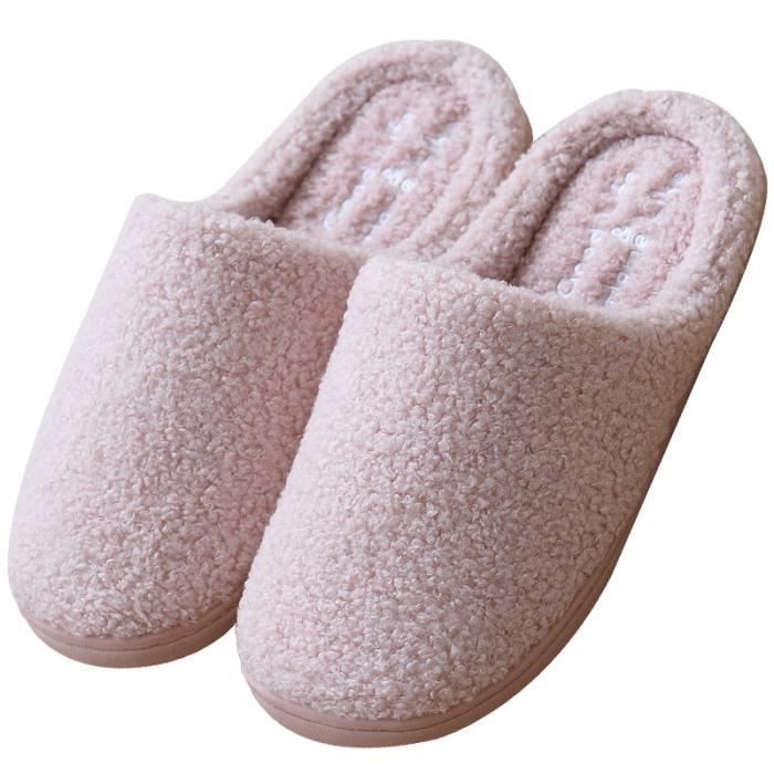 Pantoufles Mixtes Hiver - Meilleure Qualité - Ultra Confortable - Rose ...