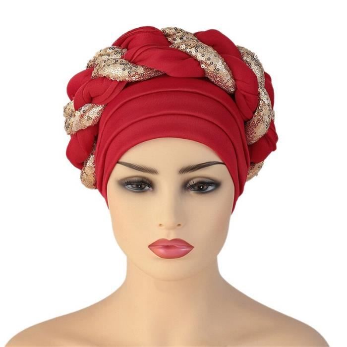 Femmes Headtie Gele Turban Cap Femmes Africaines Head-Wrap Cap Auto ...