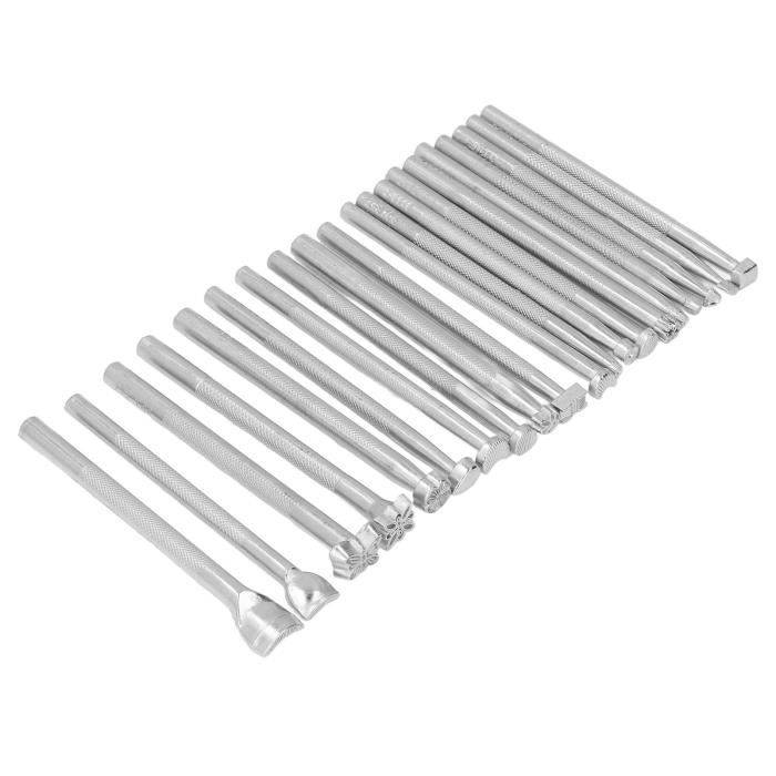 Outils d'estampage du cuir - QIILU - 20 pièces - Acier allié - Haute ...