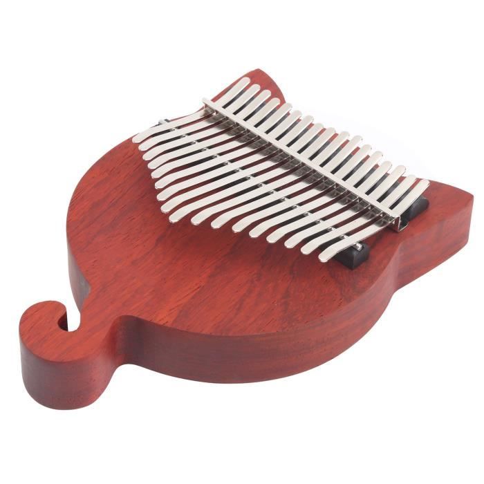 Kalimba QQMORA - 17 touches - Bois massif - Rouge marron - Instrument ...