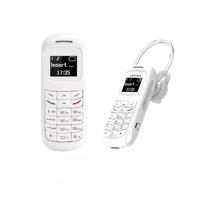 Téléphone Portable BM70 Bluetooth GSM Blanc - RAINBUVVY - Carte Simple ...