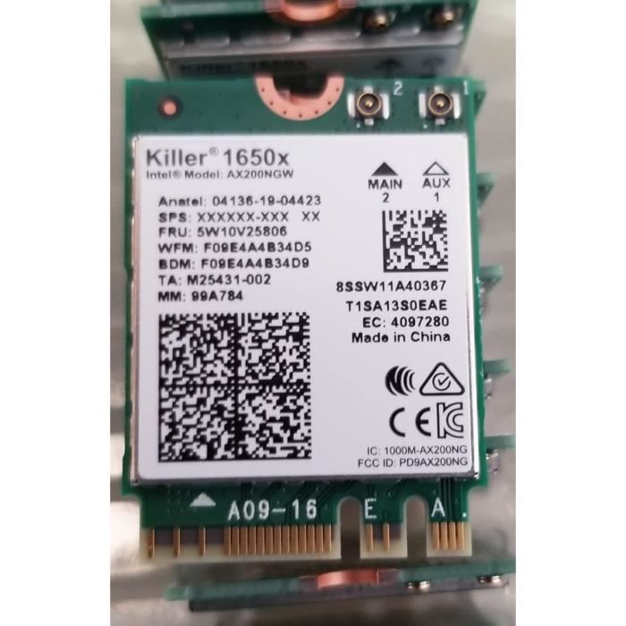 Intel Killer Wi-Fi 6 Ax1650X Ax200 M.2 2230 Bluetooth 5.2 Wifi Card ...