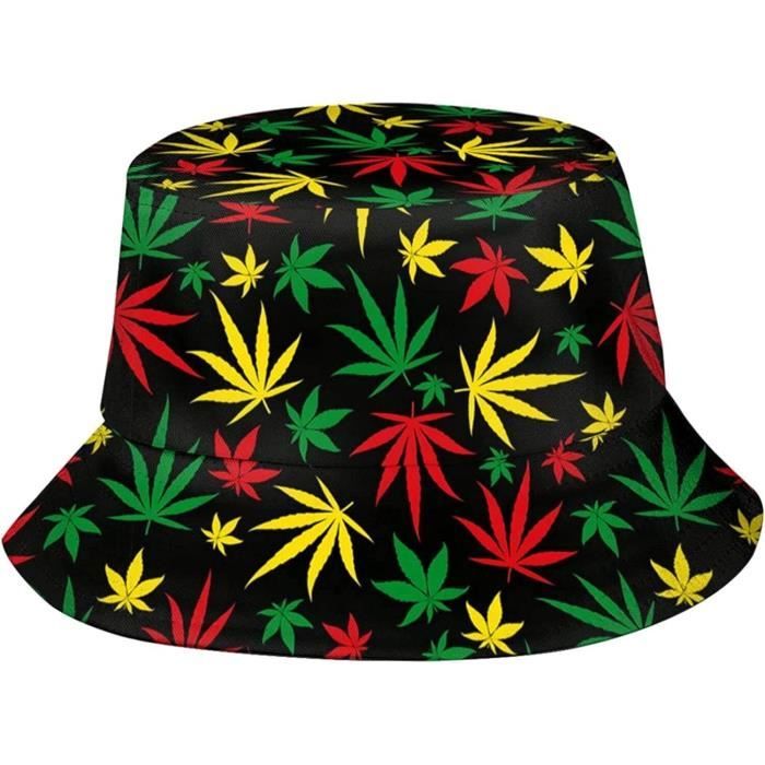 LOUJIN Chapeau bob avec drapeau de la Jamaïque - Chapeau de soleil jamaïcain pliable pour homme ...