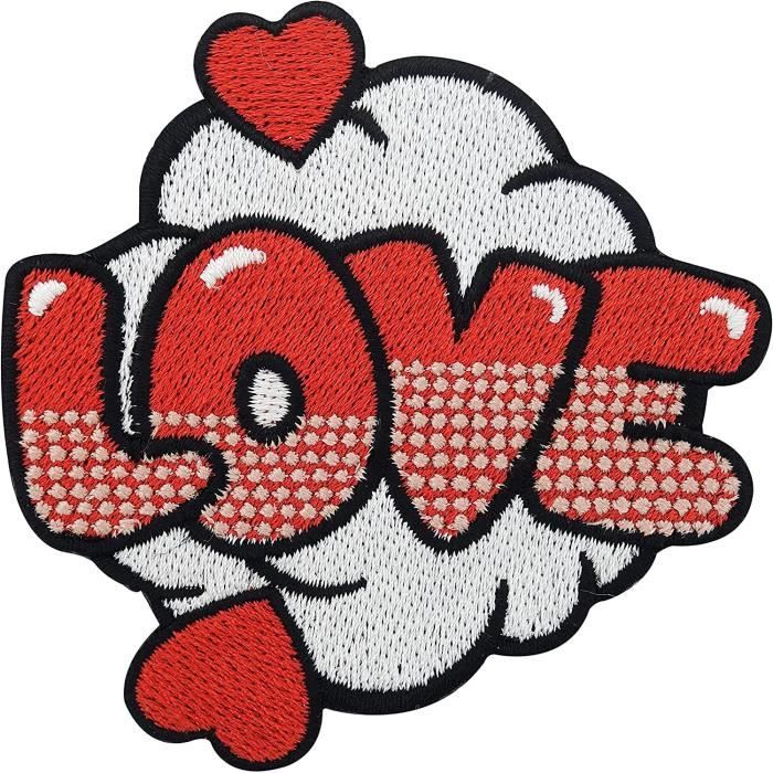 Finally Home Écusson thermocollant Love Comic Style - Motif cœur ...