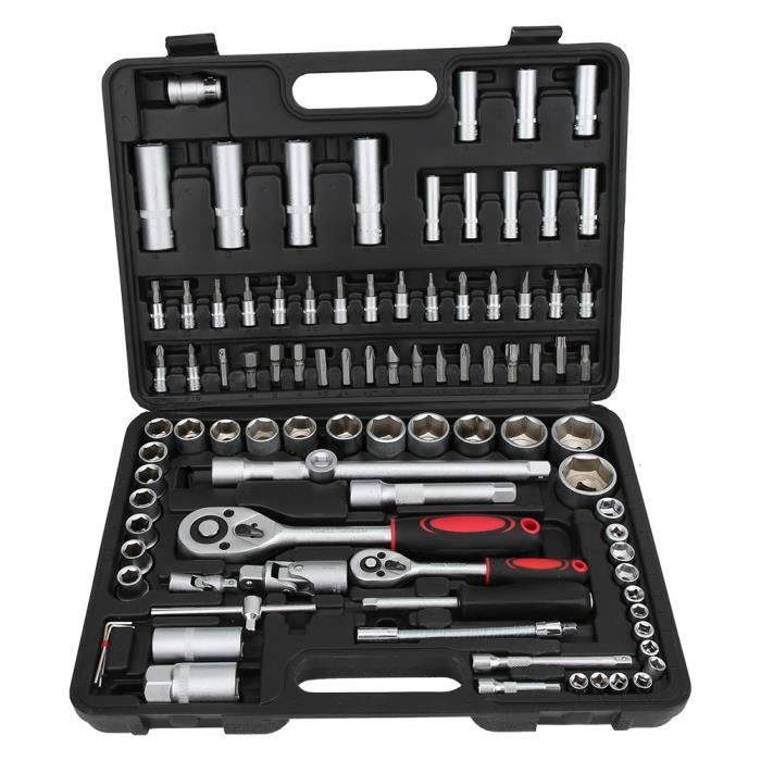 Tools Coffret de douille, Mallette à Outils 1/4 1/2 - 94pcs - Acier ...