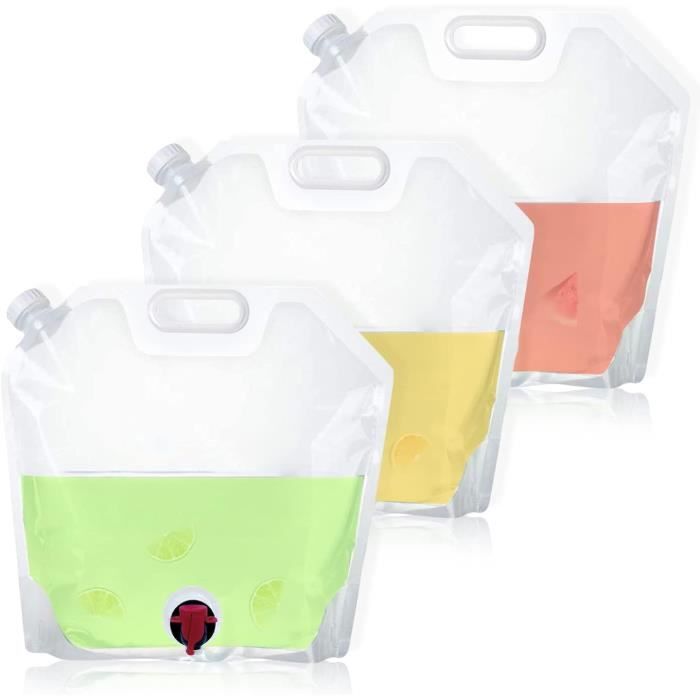 3 Pièces Bidon 10L Eau, Poche D'Eau Portable, Sac D'Eau Pliable Eau, D'Eau Pliable Conteneur D ...