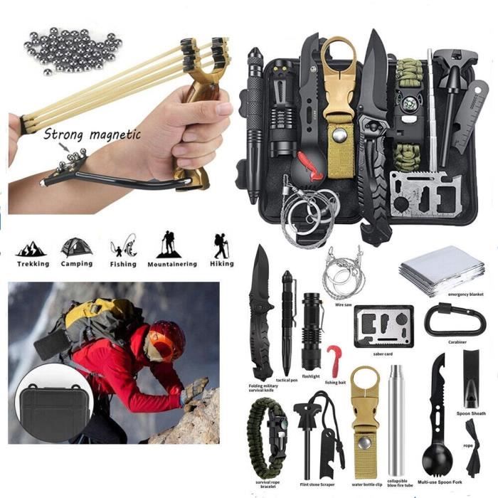 Lance-pierre avec 13 en 1 Trousse de Survie Trousse de Survie ...