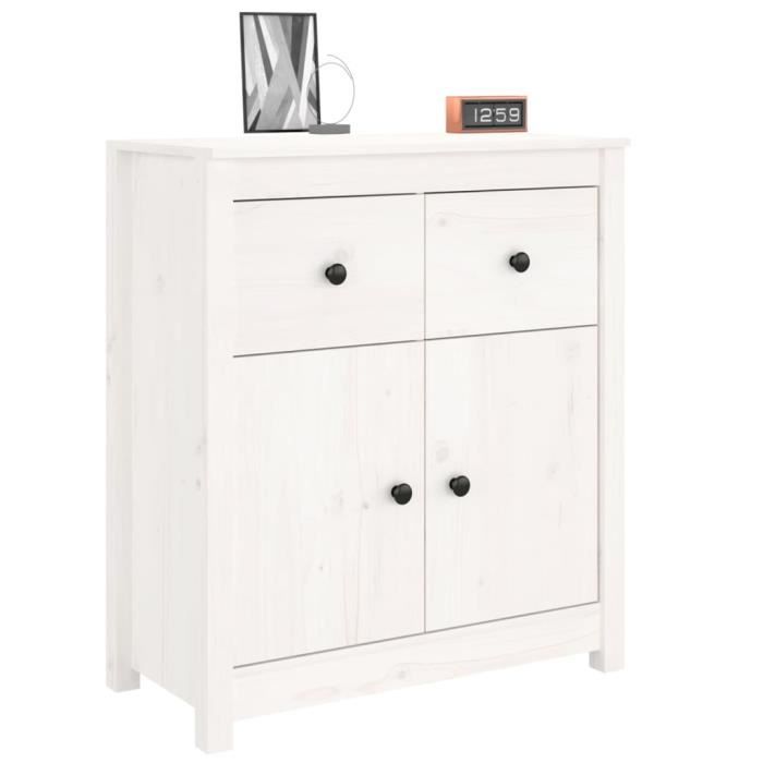 FAN - Buffet Blanc 70x35x80 cm Bois massif de pin - HAUTE QUALITE YOSOO ...