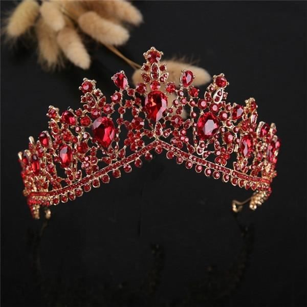 Red -couronne Baroque en pierre de cristal noire et verte,bandeau ...
