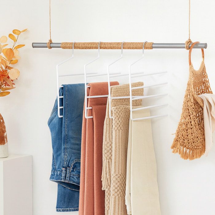 Relaxdays Cintre multiple pour pantalons, lot de 5, 5 barres ...