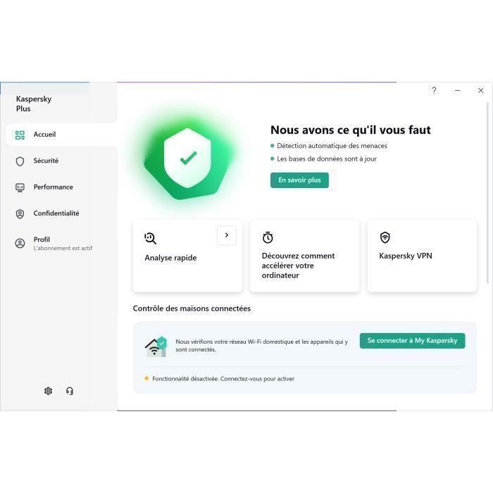 Kaspersky Plus 2025 - (1 Poste - 1 An) | Version Téléchargement à télécharger - Cdiscount