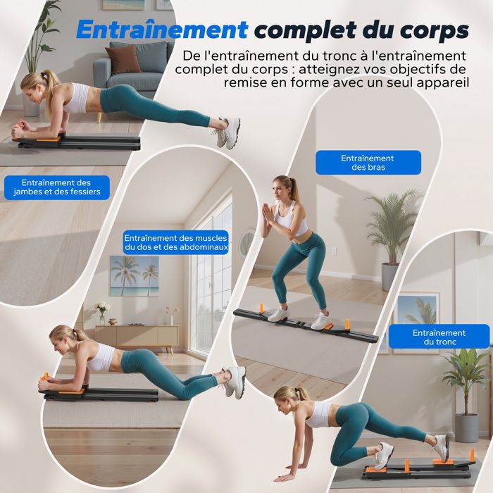 Planche d’exercice multifonction pliable MERACH, renforcement abdominal ...