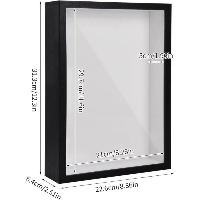 Cadre A4 Bois Cadre 3D Profond Avec Vitre Cadre Photo A4 Cadre Profond ...