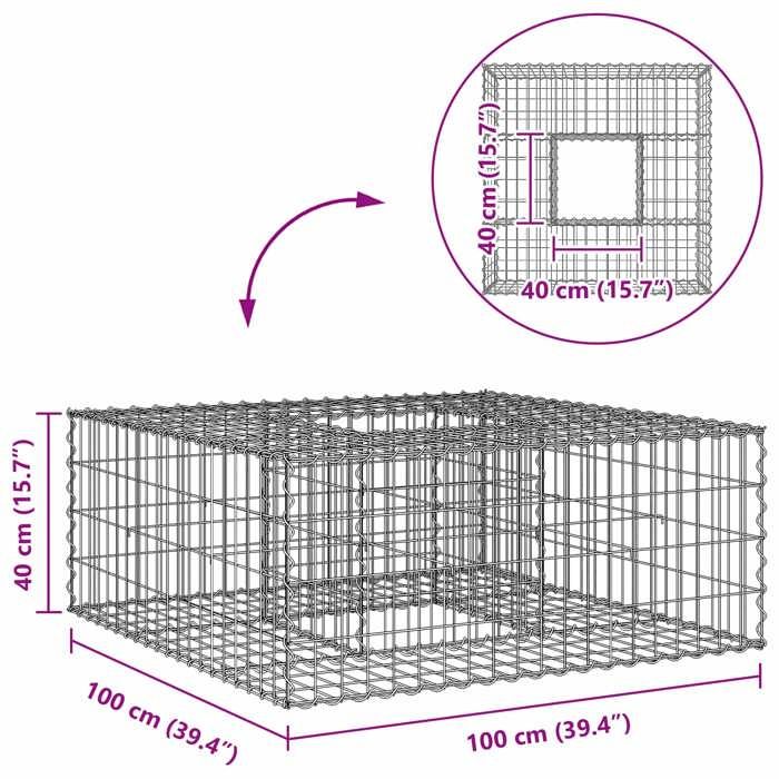 （1 pièce） Lit surélevé gabion Argenté,13.05 kg - Clôture de jardin ...