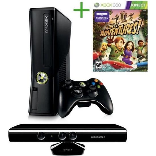 Console salon - Microsoft - XBOX 360 4 Go + KINECT + KINECT ADVENTURES ...
