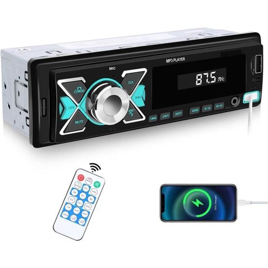 Autoradio Bluetooth 1 Din Avec Bluetooth Mains Libres, 4X45W, App Localise-Fm Radio-Usb-Tf-Aux ...