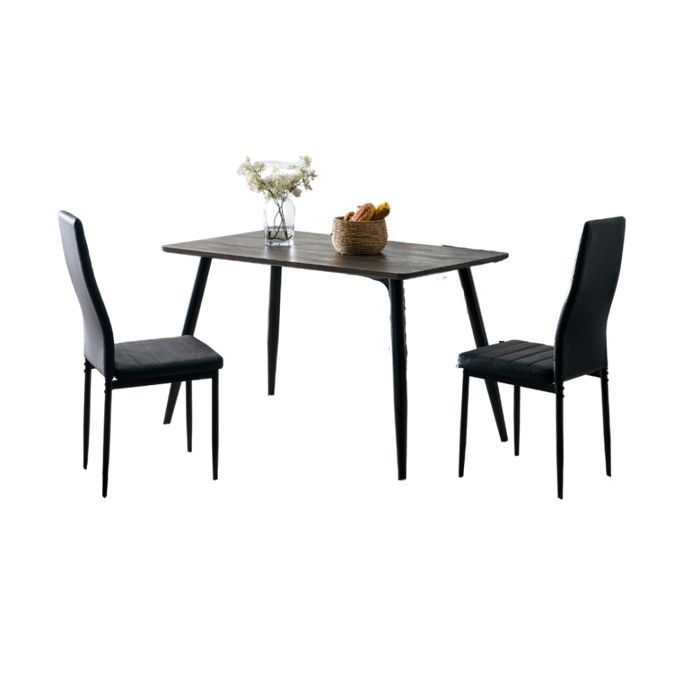 Table a manger AMMO metal noir plateau Mdf effey chene griffée 120x70cm ...
