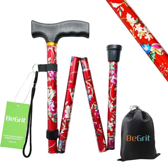 Canne de Marche Pliante Réglable pour Femme Canne Pliable Fleur Violet ...