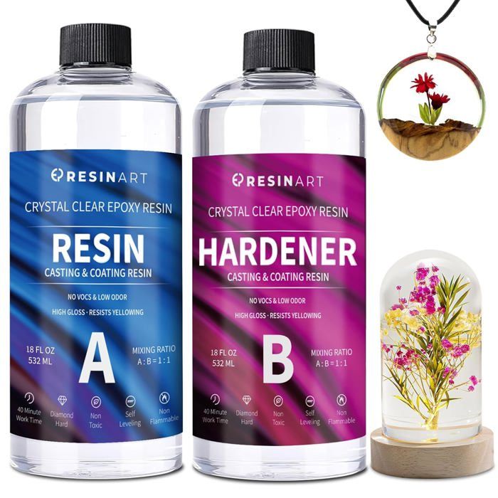 Resine Epoxy Transparente et Durcisseur,1064ml Non Toxique 1: 1 Kit ...