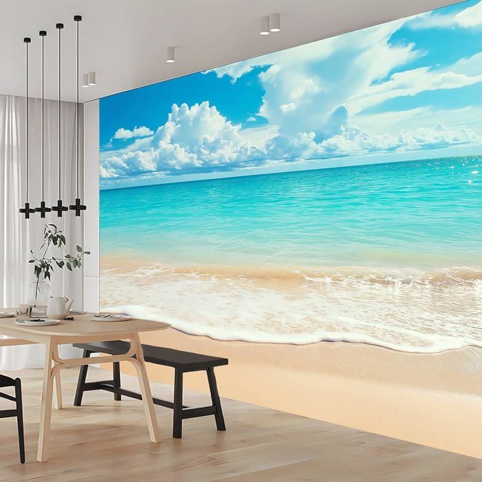 Papier Peint Panoramique Océan 350x256 cm 3D Papier Peint Soie Mer ...