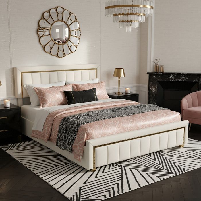 Lit Coffre 160x200cm Lit capitonné double Lit adulte - Structure du lit ...