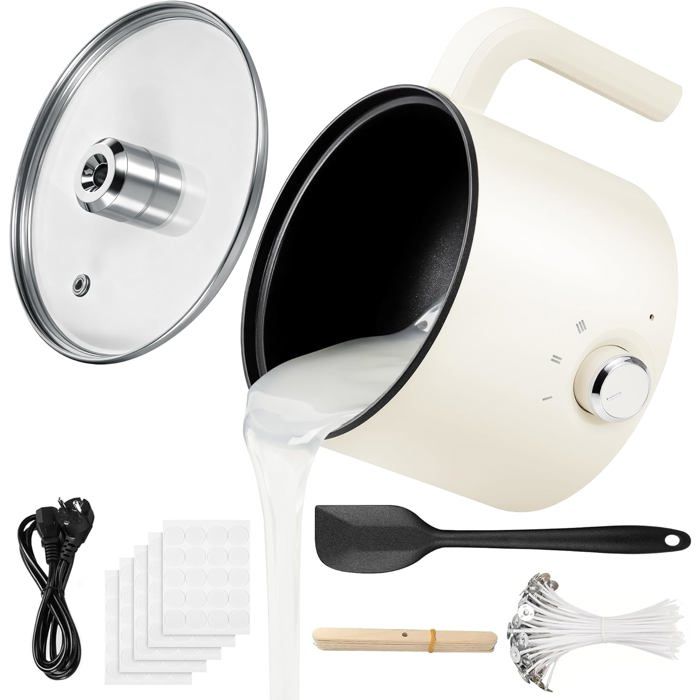 Fondeur de Cire Bougie Electrique, 1.8L/60oz Machine Fondre Cire Bougie ...