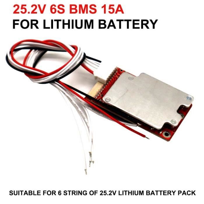 25.2V 6s BMS-15A--Carte de protection BMS PCB, batterie au lithium ...