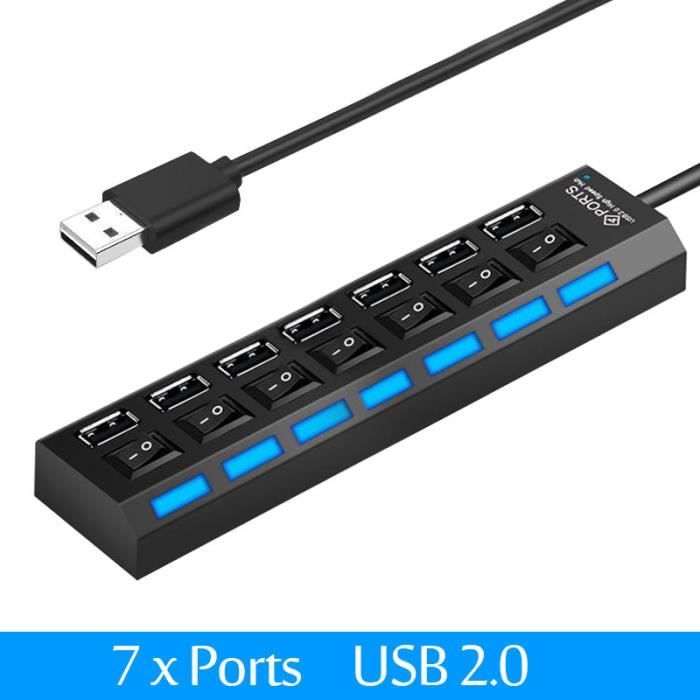USB 2.0 7 Ports - Multi USB HUB 3.0 USB 2.0, adaptateur'alimentation à ... USB 2.0 7 Ports - Multi USB HUB 3.0 USB 2.0, adaptateur'alimentation à ...
