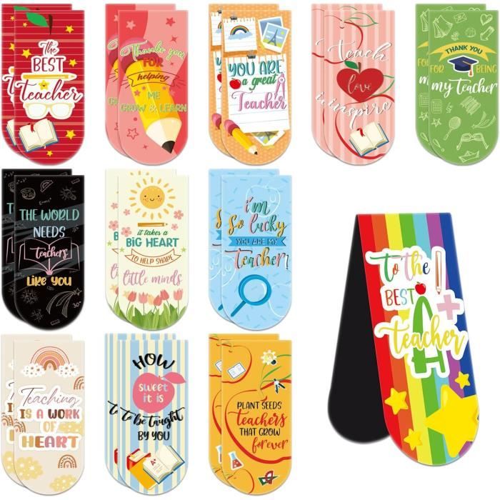 24Pcs Signets Magnétiques Pour Enseignants, Marque Pages Magnétiques ...