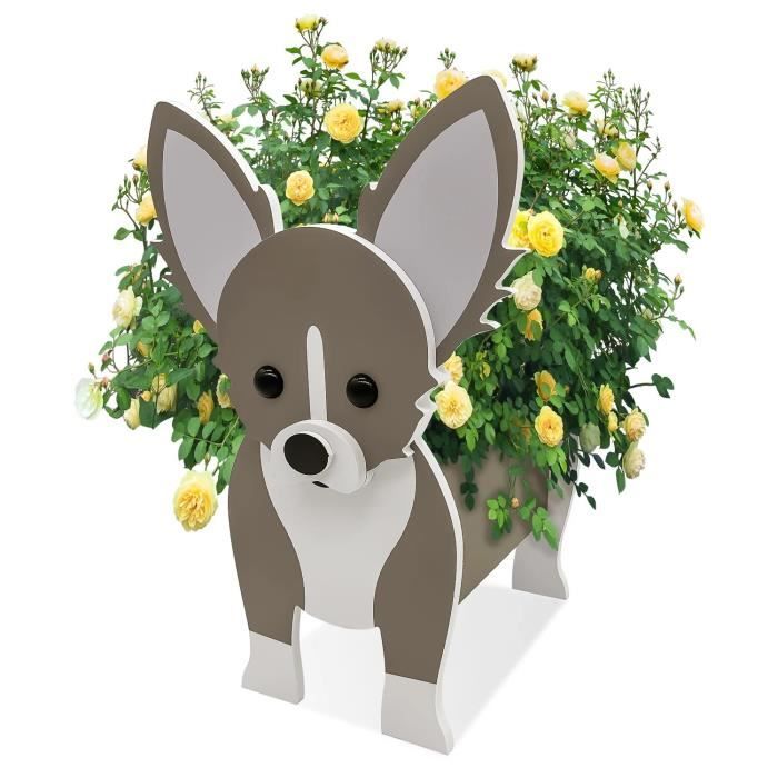 Pot de fleur de jardin en PVC, Jardinière de chien, Schnauzer, Bulldog ...