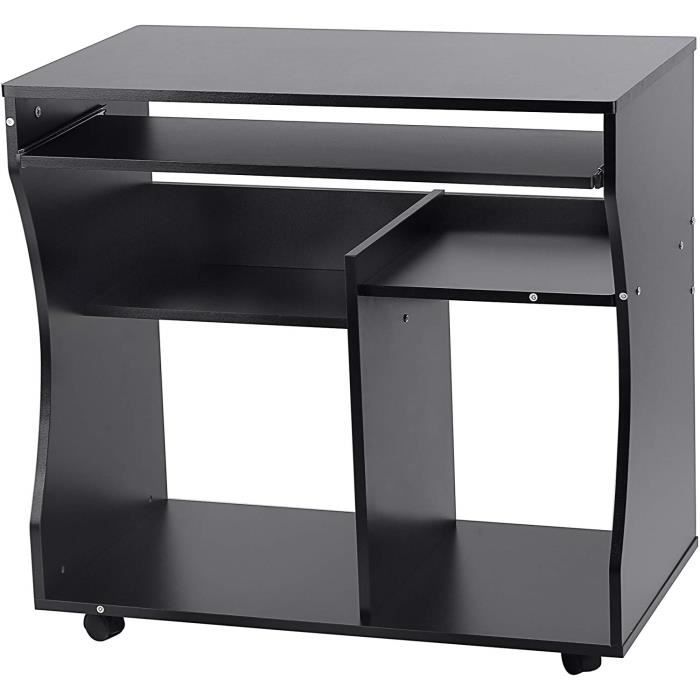 WIND Bureau informatique à roulettes, Table d'ordinateur, Meuble de ...