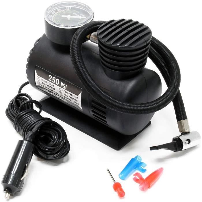 Mini compresseur air comprim 12V 17 bars 250 PSI Pompe pneumatique Raccord Allumecigarette[26197 ...