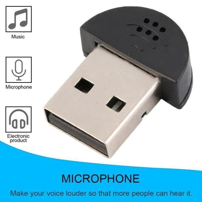 Microphone,Super Mini Microphone Portable USB 2.0, adaptateur Audio ...