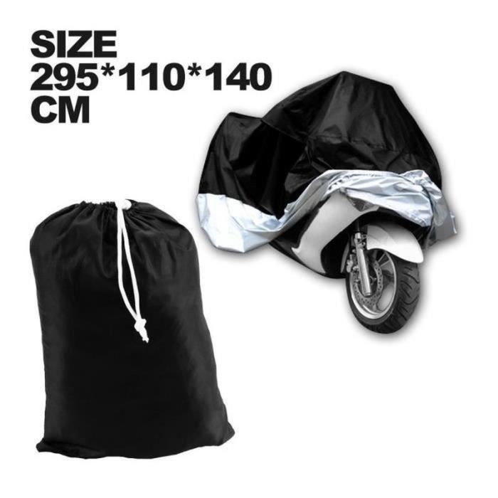 HOUSSE BACHE MOTO Couvre-Moto VTT grande Taille XXXL noir argente ...