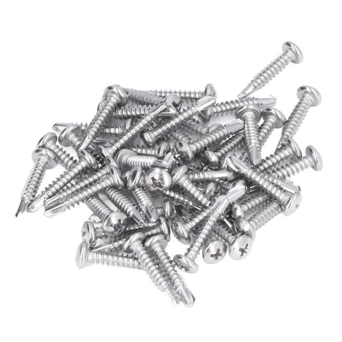 LID -Vis perceuse à tête cruciforme M4.8x25 - 100 pcs vis autoperceuse 410 vis à tête cruciforme ...