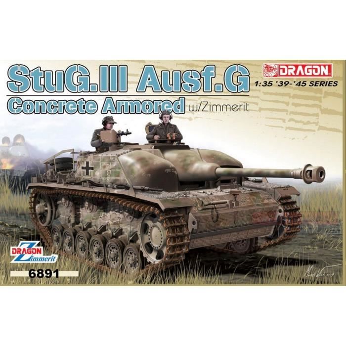 DRAGON D6891 STUG III CONCRETE ARMORED W/ZIMMERIT KIT 1:35 MODELLINO ...