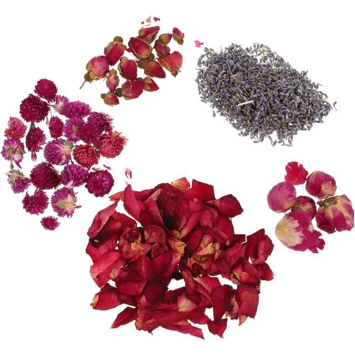 5 Fleurs Séchées Fleur Rose Naturelle Fleur De Fabrication De Tête De ...
