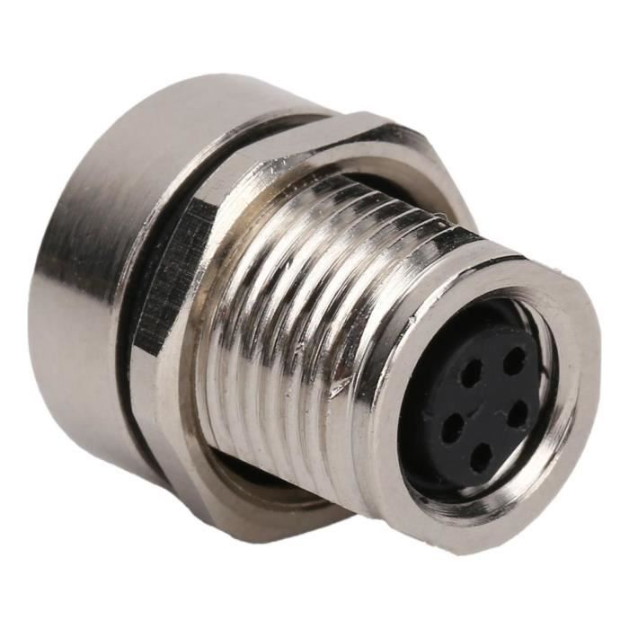 Fdit connecteur étanche M8 M8‑F‑S5 Prise montée sur panneau M8 IP67 Connecteur étanche ...