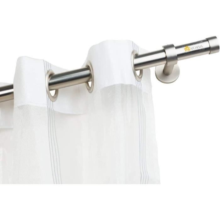 Tringle a Rideaux O 28 mm sans Anneaux, L. 300 cm. en Acier satine Complet - Cdiscount Maison
