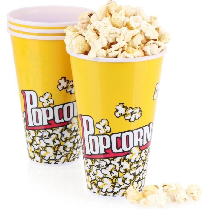 ® 4X Seaux À Pop-Corn - Bol À Pop-Corn Réutilisable - Gobelet À Boisson Pour Pop-Corn - Petite ...