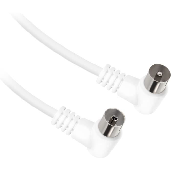 Câble D'Antenne Tv, Connecteurs À 90°, 3 Mètres, Adaptateur Mâle Mâle ...