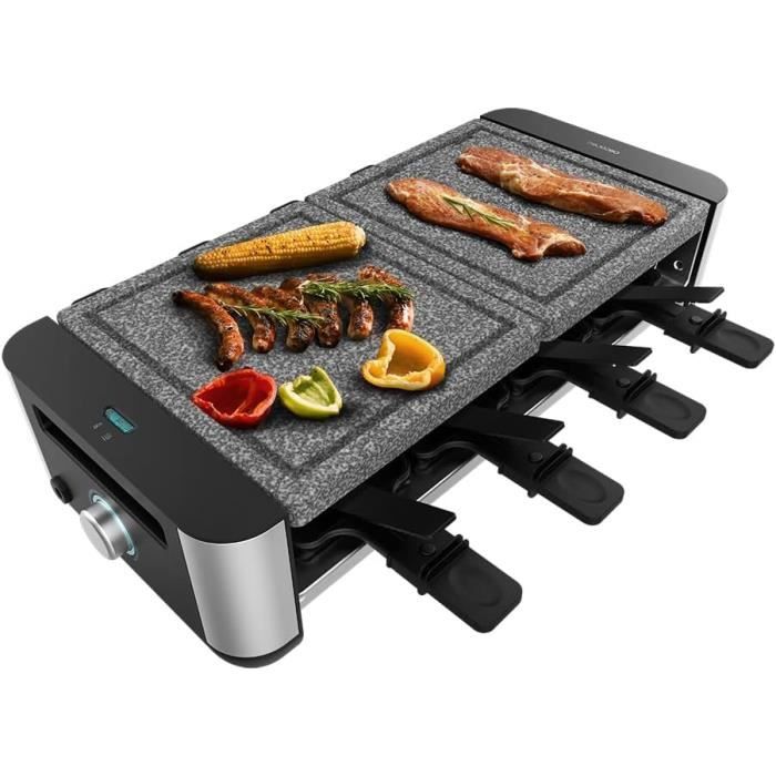 Raclette Cheese&Grill 16000 Inox Allstone, 8 Personnes, Grill De 1400 W ...