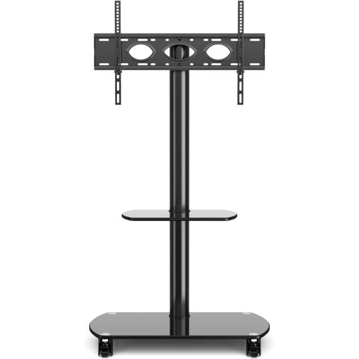 Support Tv Pied Sur Roulette Avec Support Pivotant Et Réglable Hauteur ...